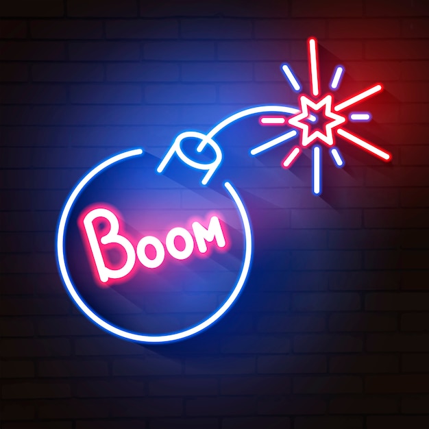 Vibrant Neon Explosion with Boom Sign | Jiffy Designs