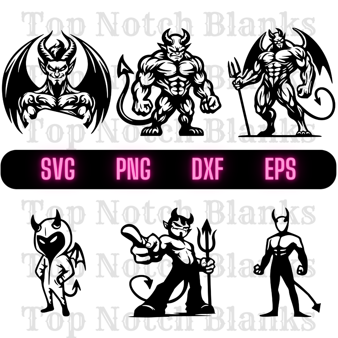 Mischievous Devil Character in Bold Monochrome Black Silhouette Design ...