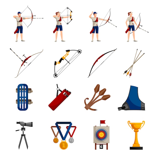 Archery Equipment and Trophy Icons Collection | Jiffy Designs