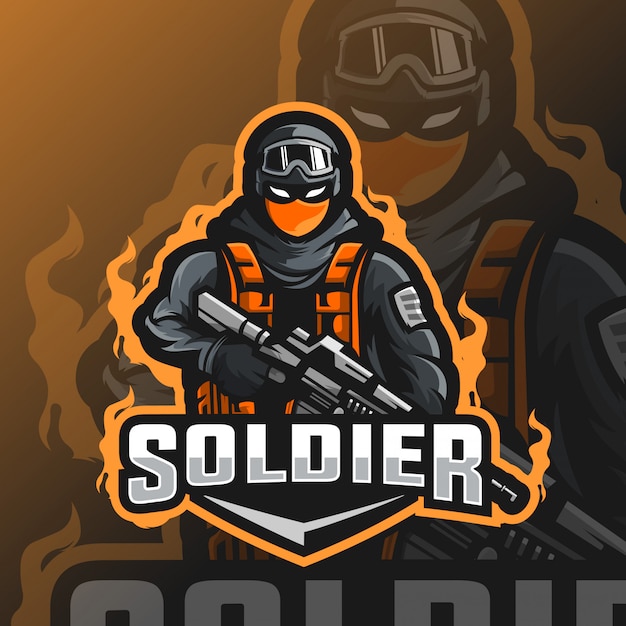 Fearless Soldier Mascot Emblem with Tactical Gear | Jiffy Designs