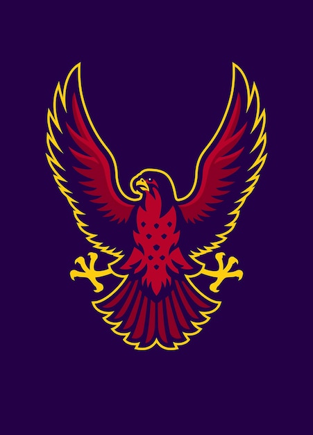 Majestic Crimson Phoenix Emblem on Regal Purple | Jiffy Designs