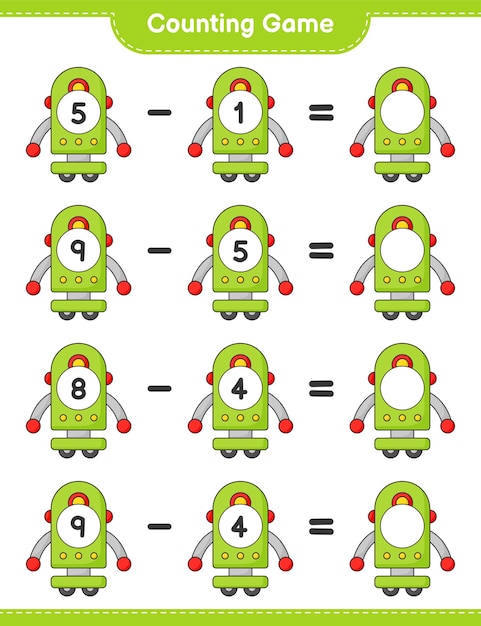 Whimsical Alien Counting Game: Subtract to Find the Missing Number ...