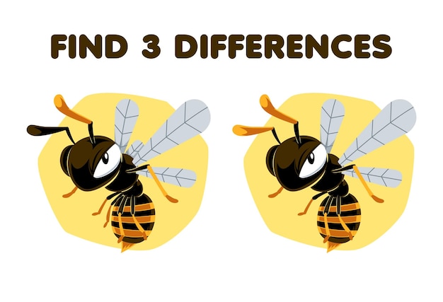 Spot the Buzzing Bee's 3 Distinct Differences | Jiffy Designs