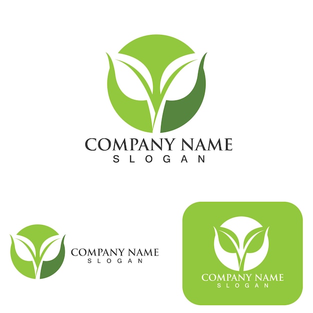 Vibrant Green Leaf Emblem Collection with Versatile Design Elements ...