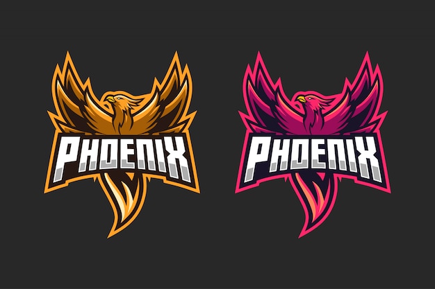 Majestic Phoenix Logos in Striking Gold and Pink | Jiffy Designs