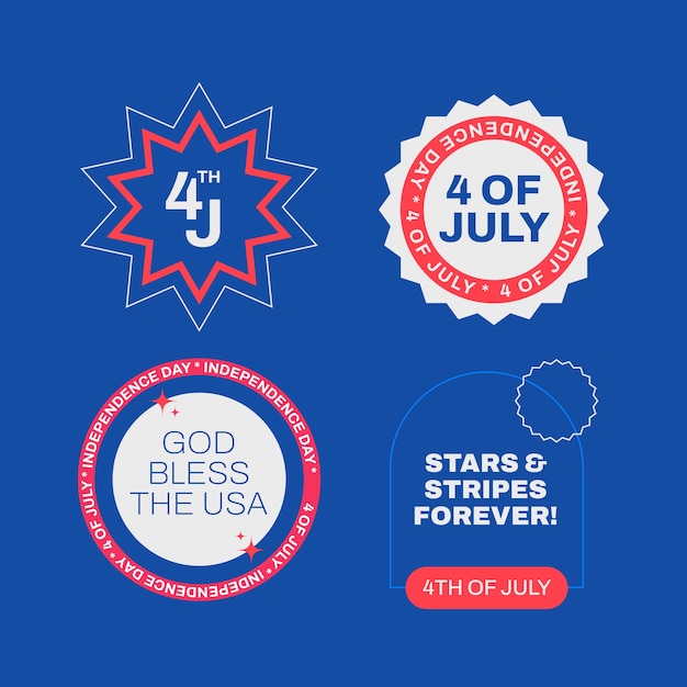 Patriotic Collection of 4th of July Emblems and Badges | Jiffy Designs