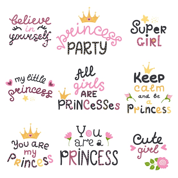 Vibrant Princess-Themed Lettering and Illustrations | Jiffy Designs