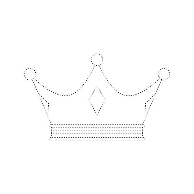 Elegant Dotted Crown Silhouette with Intricate Details | Jiffy Designs