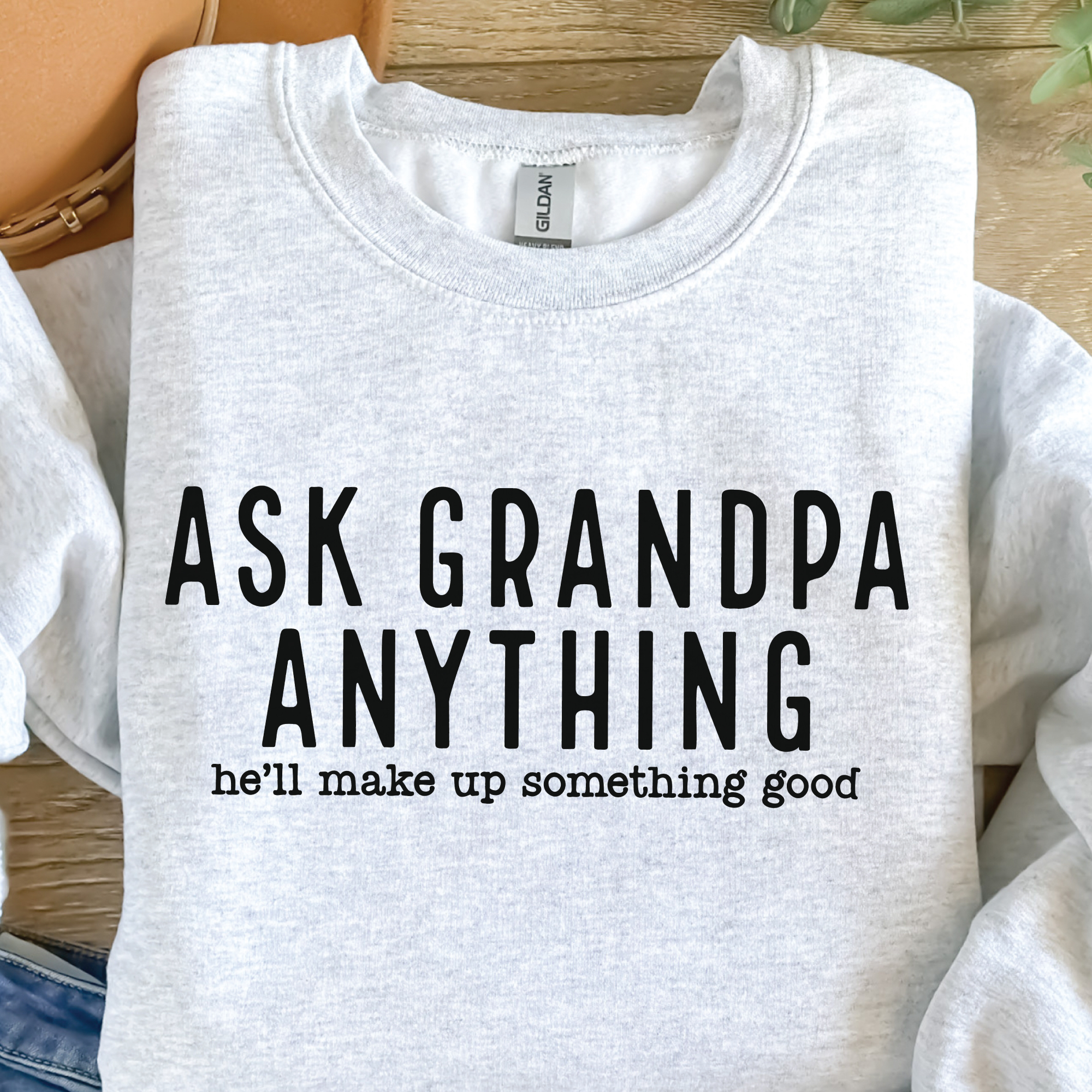 'Ask Grandpa Anything' Bold Typography Design with Humorous Subtitle ...