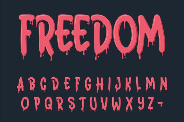 Bold and Dripping Red Letters Spelling 'Freedom' | Jiffy Designs