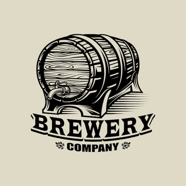 Rustic Wooden Barrel with Brewery Company Branding | Jiffy Designs