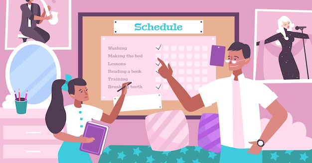 Vibrant Classroom Schedule Showcasing Diverse Students | Jiffy Designs