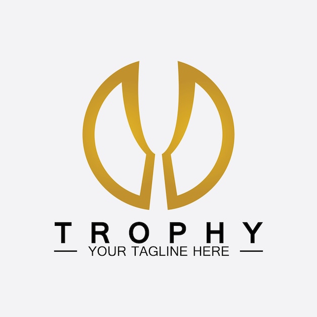 Elegant Golden Trophy Symbol with Customizable Tagline | Jiffy Designs