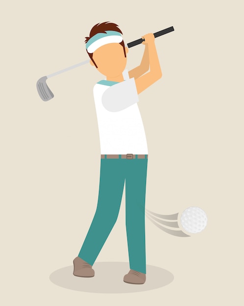 Stylish Golfer Swinging Club in Dynamic Pose | Jiffy Designs