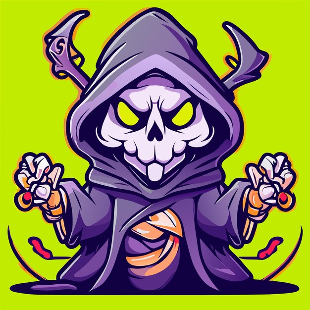 Menacing Hooded Skull Mascot Illustration | Jiffy Designs