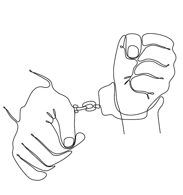 Hands in Handcuffs: A Powerful Monochrome Sketch of Injustice | Jiffy ...
