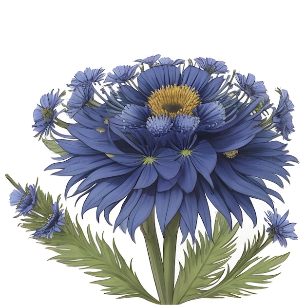 Vibrant Blue Daisy Bouquet with Lush Greenery | Jiffy Designs