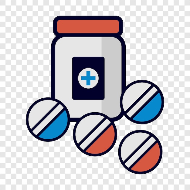 Vibrant Medication Capsules and Bottle with Medical Symbol | Jiffy Designs