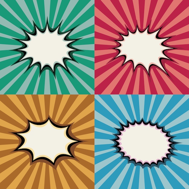 Vibrant Burst Patterns in Retro Comic Book Style | Jiffy Designs