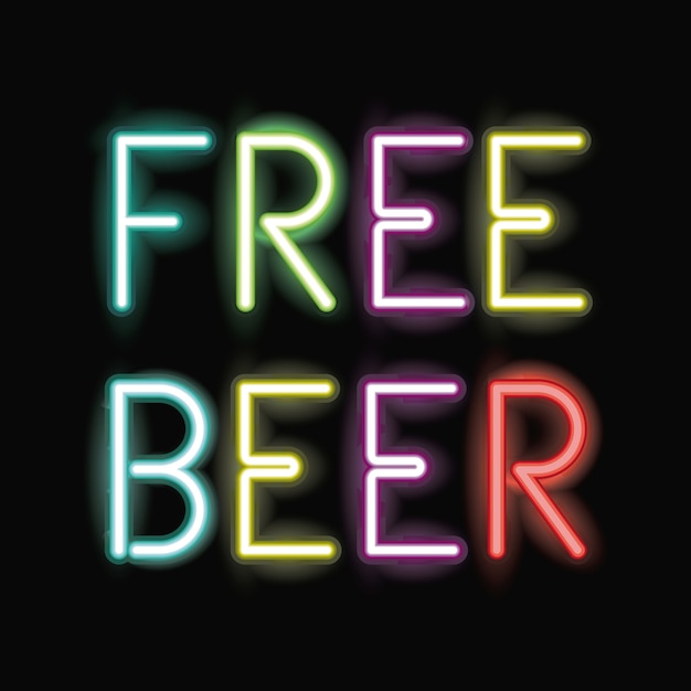 Vibrant Neon Sign Invites You to Claim Your Free Beer | Jiffy Designs