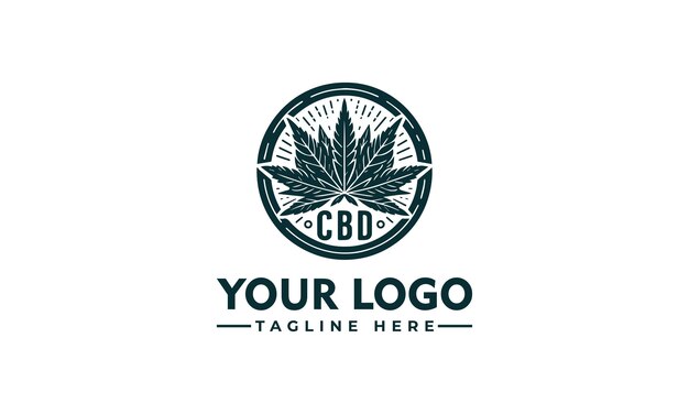 Elegant Circular CBD Emblem with Detailed Leaf Illustration | Jiffy Designs