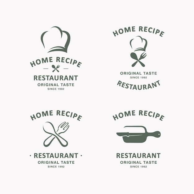 Vintage Restaurant Logos with Chef Hats and Cooking Utensils | Jiffy ...