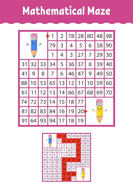 Engaging Mathematical Maze with Vibrant Numbers and Symbols | Jiffy Designs