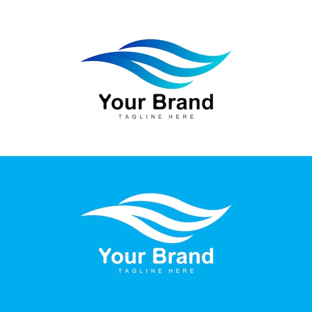 Elegant Blue Wave Logo Design for Your Brand | Jiffy Designs