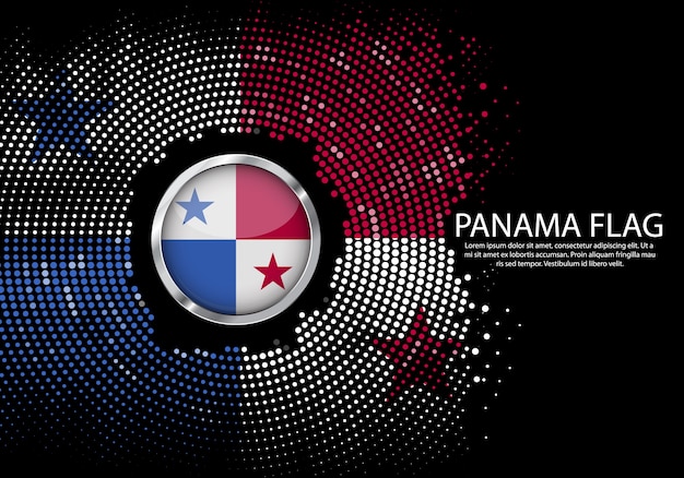 Vibrant Panama Flag Emblem Shining in Halftone Dots | Jiffy Designs