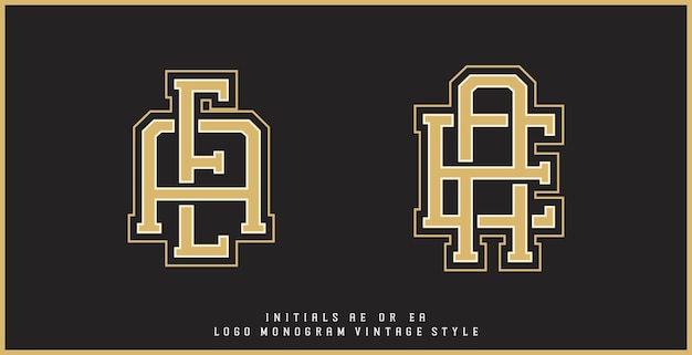 Vintage Monogram Initials in Elegant Gold and Black Design | Jiffy Designs