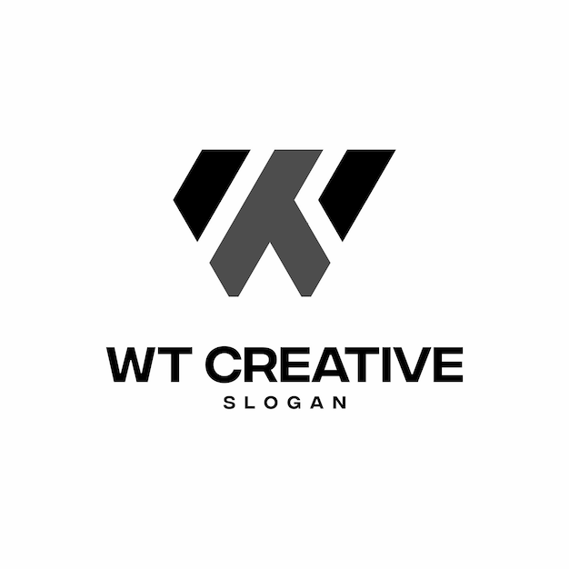 Sleek and Modern WT Creative Logo Design | Jiffy Designs