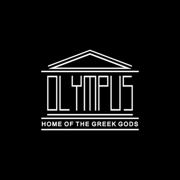 Monumental Greek Pantheon Logo with Minimalist Architectural Design ...