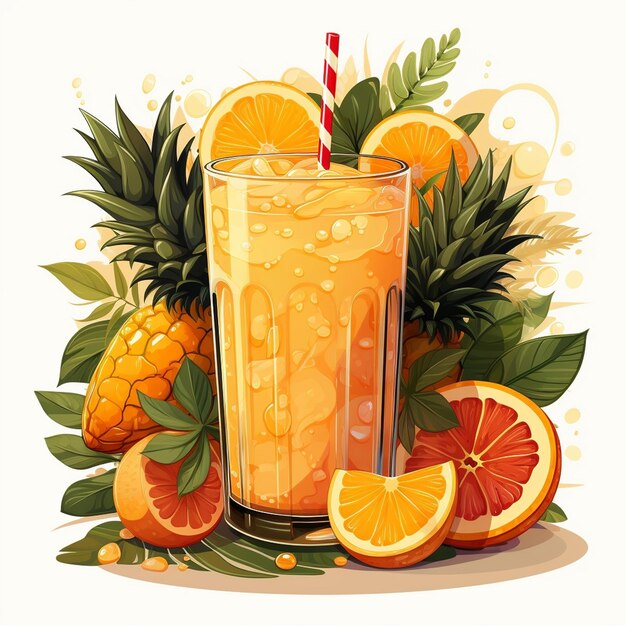 Refreshing Tropical Fruit Cocktail with Vibrant Garnishes | Jiffy Designs