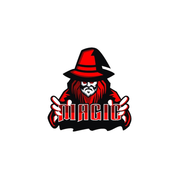 Mysterious Sorcerer Emblem with Captivating Red Accents | Jiffy Designs