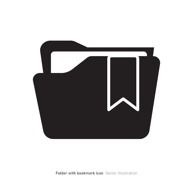 Minimalist Folder with Bookmark Icon in Black and White | Jiffy Designs