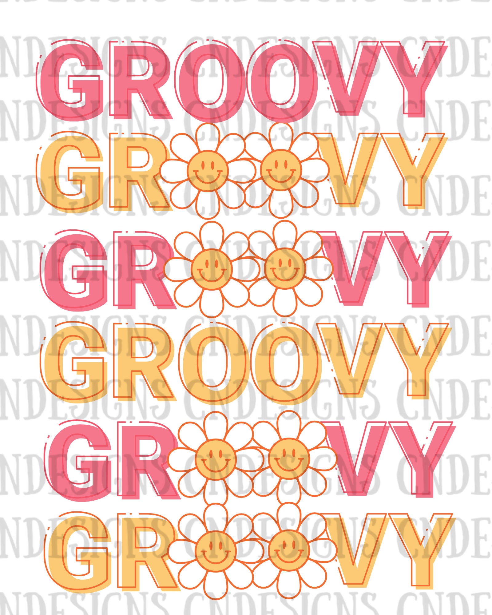 Groovy PNG | Daisy groovy png | Retro png | Summer png | Retro summer ...