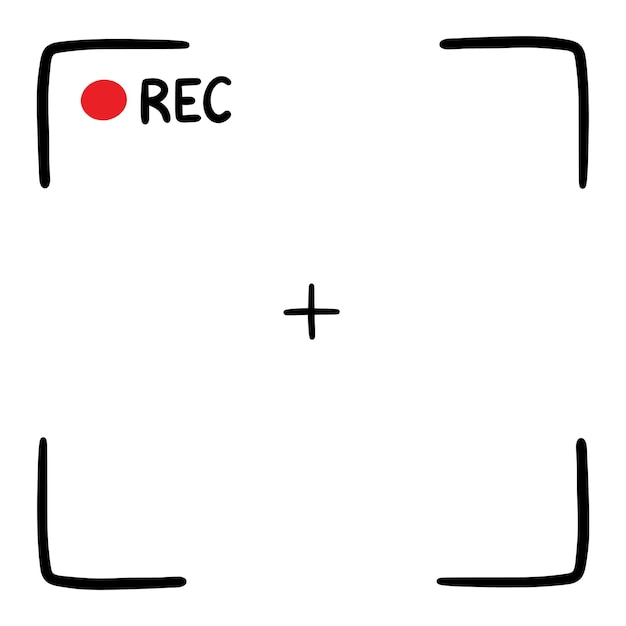 Minimalist Recording Icon with Red Dot and Plus Sign | Jiffy Designs
