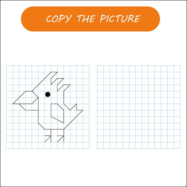 Geometric Bird Sketch on Graph Paper Background | Jiffy Designs