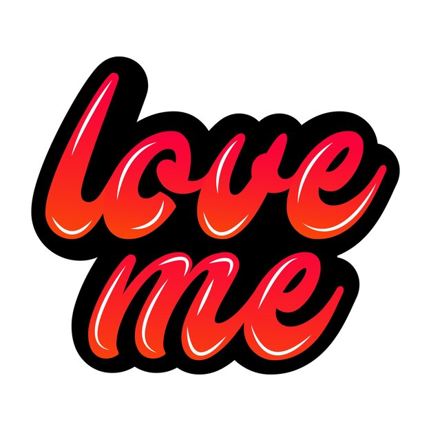 Vibrant Cursive 'Love Me' Text in Bold Red Hues | Jiffy Designs