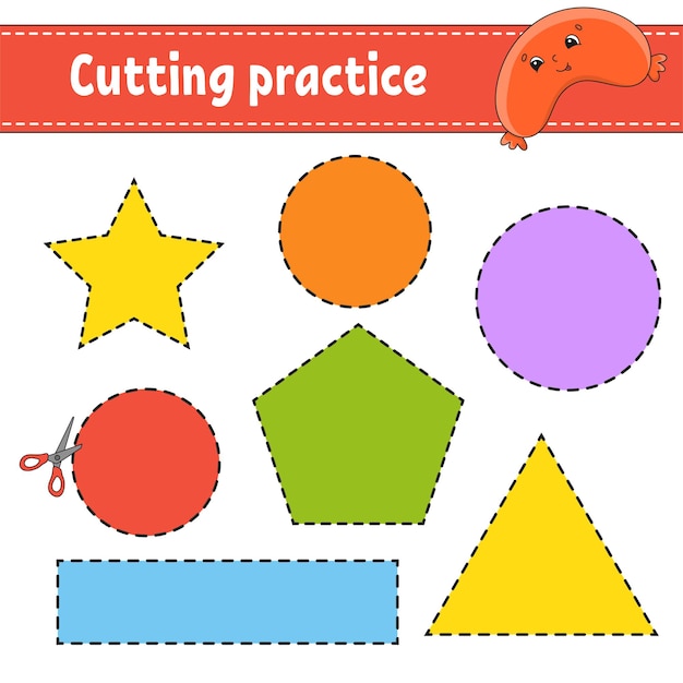 Vibrant Geometric Shapes for Cutting Practice | Jiffy Designs