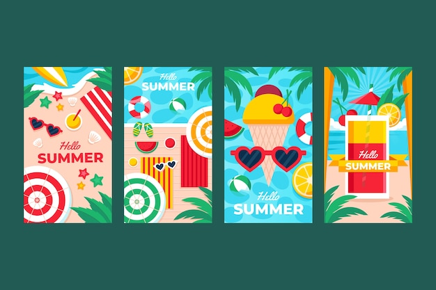 Vibrant Summer Themed Graphic Collection with Diverse Elements | Jiffy ...