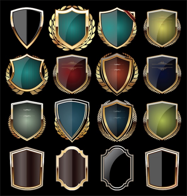 Ornate Shield Emblems Collection with Diverse Colors and Styles | Jiffy ...