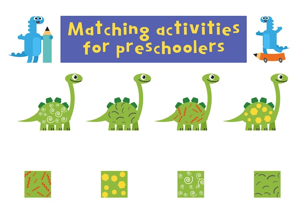 Matching Activities for Preschoolers with Vibrant Dinosaur Designs ...