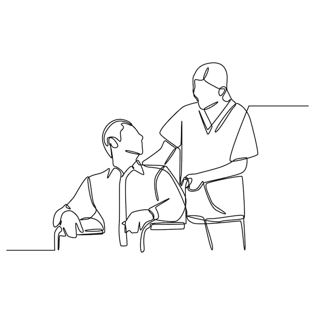Minimalist Outline of Two Figures Sitting Together | Jiffy Designs