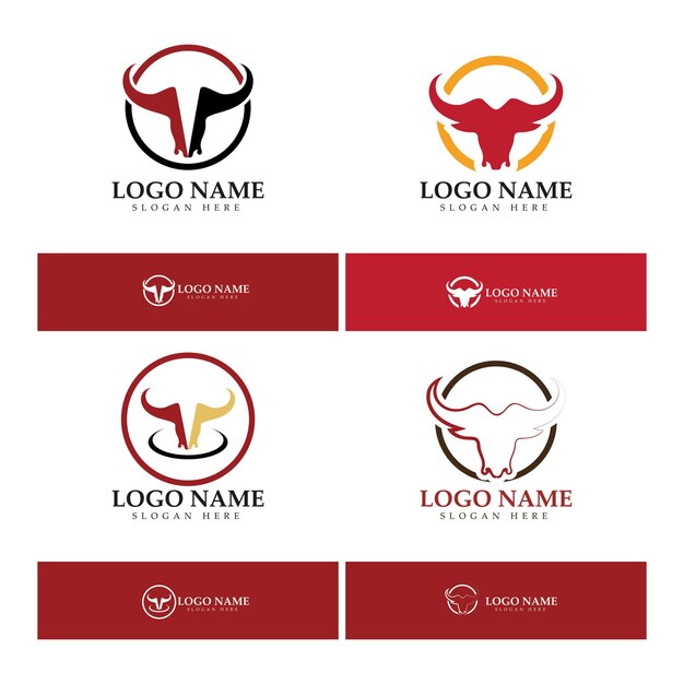 Stylized Bull Logos with Minimalist Design and Vibrant Colors | Jiffy ...