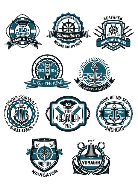 Captivating Collection of Nautical Emblems and Insignia | Jiffy Designs