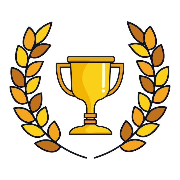 Triumphant Trophy Crowned by Vibrant Laurel Leaves | Jiffy Designs