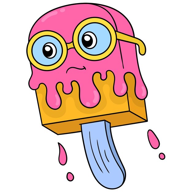 Vibrant Dripping Popsicle Face with Oversized Glasses | Jiffy Designs