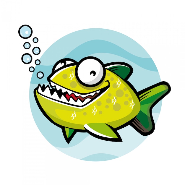 Vibrant and Whimsical Cartoon Fish with Bubbles | Jiffy Designs
