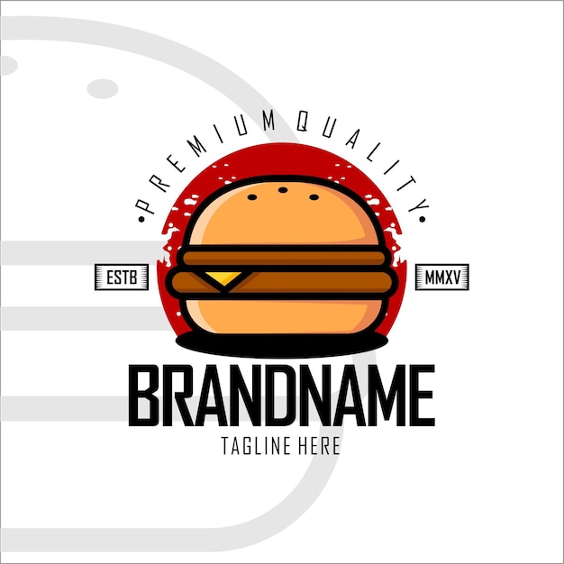 Vibrant Burger Logo with Retro Flair and Customizable Tagline | Jiffy ...